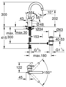 GROHE 23043003 - Umyvadlová baterie EUROSTYLE COSMOPOLITAN velikost L chrom
