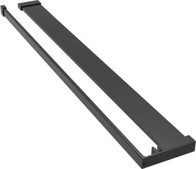 Zástěna do průchozí sprchy s policí černá 80x195 cm ESG/hliník 3185444