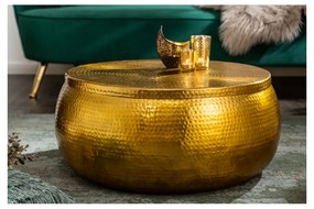 Massive home | Konferenční stolek ORIENT STORAGE 70 CM zlatý s úložným prostorem
