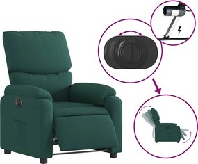 Elektrické polohovací křeslo tmavě zelené textil 3204806