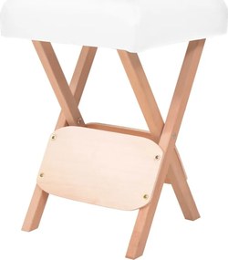 vidaXL Skládací masážní stolička s 12 cm silným sedákem [110149] Barva: Bílá