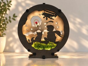 Li-Go "Malý princ s růží" lampa 20x22cm provedení povrchu: bříza