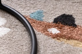 Dywany Łuszczów, Dětský kusový koberec Fun Dino beige, 80x150, vícebarevná, dětský pokoj