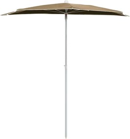 Zahradní půlkruhový slunečník s tyčí 180 x 90 cm taupe 315562