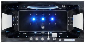 BPS-koupelny Hydromasážní vana HYD-IR933B-BL 160x84 ČERNÝ MRAMOR s ohřevem vody