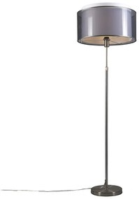 Stojací lampa ocelová s černo/bílým stínidlem 45 cm nastavitelná - Parte