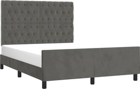 Rám postele bez matrace tmavě šedý 140 x 190 cm samet 3125935