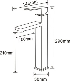 Mexen EMMA - Vysoká umyvadlová baterie, INOX - ocel, 71910-00