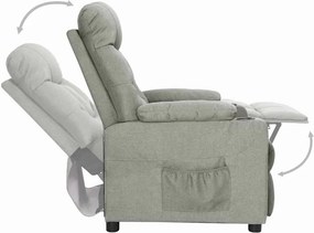 Polohovací křeslo světle šedé textil 339082