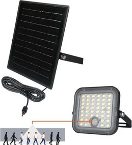 LED Solární reflektor se senzorem LED/10W/3,7V 4000K IP65 3600 mAh + DO