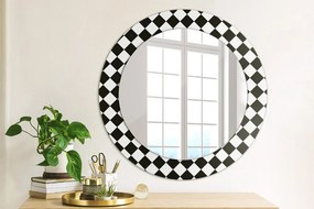 Kulaté dekorativní zrcadlo Šachový stůl fi 60 cm