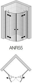 Ronal (Sanswiss) Ronal, ANNEA Black Line čtvrtkruh s dvoukřídlými dveřmi ANR Sklo: 07 čiré, Rozměr: 900x900