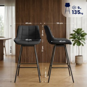 Sada 4 barových židlí Weston Schwenkbar umělá kůže – černá