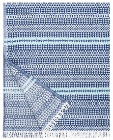 Vlněná deka Aino 130x170, modro-tyrkysová
