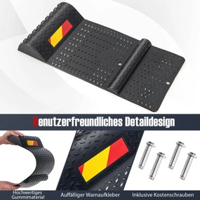 Costway Sada 2 parkovacích rohoží s brzdovým prahem, robustní parkovací pomůcka
