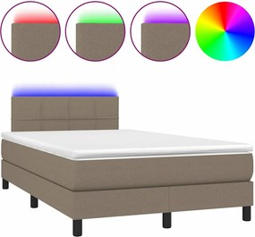 Box spring postel s matrací a LED taupe 120 x 200 cm textil 3133145