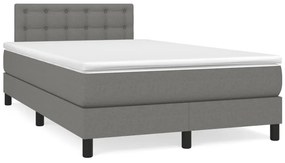Box spring postel s matrací a LED tmavě šedá 120x190 cm textil 3270068