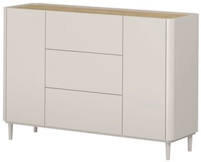 Komoda Elivo 150 cm na nožkách - kašmírová / dub olejovaný