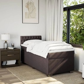 Box spring postel s matrací tmavě hnědá 90x200 cm textil 3288081