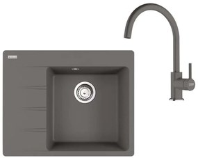 Franke - Kuchyňský set G269ŠK, fragranitový dřez CNG 611-62 TL/7 a baterie FC 6018.084, šedý kámen 114.0700.668