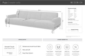 Tmavě šedá pohovka 240 cm Puzo - II. jakost – MESONICA