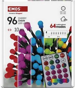 Vánoční osvětlení EMOS D5AA01 ZY2163 96LED řetěz 10m kuličky RGB 64 programů svícení