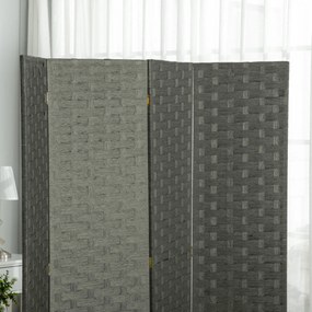 HOMCOM Dřevěný 4-panelový rozdělovač místností, rozměry 159,5Š x 169,5V x 1,6H cm | Aosom