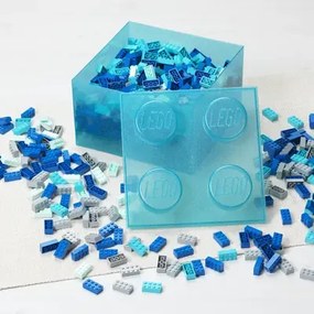 Room Copenhagen LEGO Storage Brick 4 / Víčko Glitter / světle modrá/pr