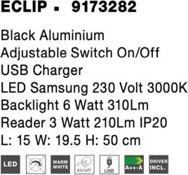 Nástěnné LED svítidlo NOVA LUCE ECLIP 9W 3000K 9173282