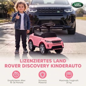 AIYAPLAY LAND ROVER DISCOVERY odrážedlo, vozidlo k odrážení s klaksonem, zvuky motoru, úložný prostor pod sedadlem 18–36 měsíců, růžová