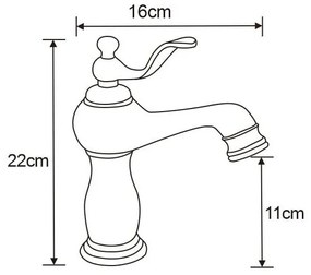 Mexen Vela umyvadlová baterie, černá, 744500-70