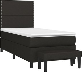 Box spring postel s matrací černá 90x200 cm textil 3136487