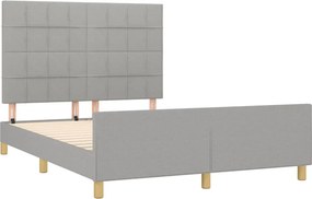 Rám postele bez matrace světle šedý 140 x 190 cm textil 3125049