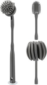 METALTEX Sada 3 kartáčů na nádobí a sklenice - BRUSH UP (1x násada + 3x hlavice)