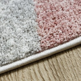 Dywany Łuszczów, Kusový koberec Fusion 5868 white/dark pink, 140x190, růžová, kancelář