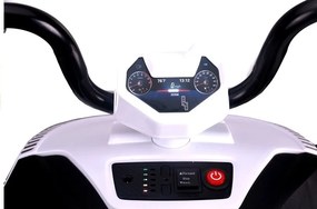 LEAN CARS Elektrická čtyřkolka S601 bílá, EVA kola, LED