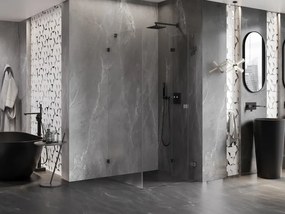 Mexen Lunar-F, sklápěcí sprchový kout pravý 90 x 90 cm, 8mm čiré sklo, profil grafit broušený, 836-090-090-66-00-P