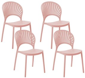 Sada 4 jídelních židlí růžové OSTIA Beliani