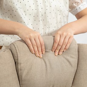 Ergonomická kancelářská židle Vinsetto, kancelářská židle s podnožkou, sklopným opěradlem, polstrovanými pod armresty a béžovou látkou připomínající …
