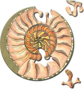 CURIOSI Kulaté puzzle Picoli: Šnek / 33 dílků / průměr 9 cm