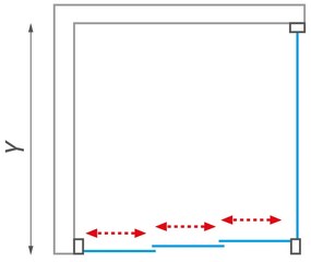 Sprchové dveře posuvné s oboustranným vstupem PD3N+LLBD Viz technická specifikace Grape Bílý PD3N/800+LLBD/800 800 800 PD3N/800_LLBD/800_bi_gr
