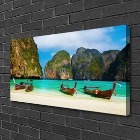 Obraz na plátně Pláž Moře Hory Krajina 120x60 cm