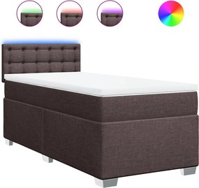 Box spring postel s matrací tmavě hnědá 80x200 cm textil 3288032