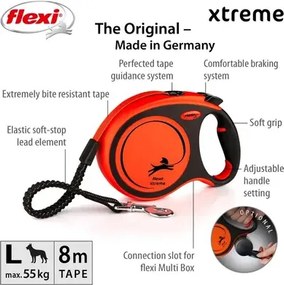 Flexi Xtreme L pásek 8m oranžové / Vodítko