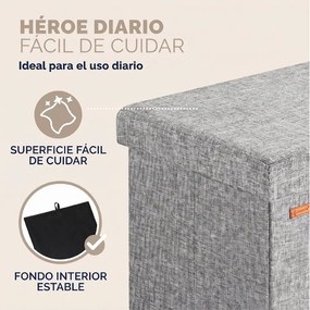 Casaria Skládací úložná lavice 80×40 cm – šedá, MDF