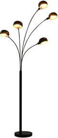 Stojací lampa 200 cm 5 x e14 černo-zlatá