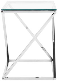 Stříbrný stolek se skleněnou deskou BEVERLY Beliani