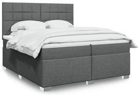 Box spring postel s matrací tmavě šedá 200x200 cm textil 3290596