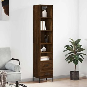 vidaXL Skříň highboard 34,5 x 34 x 180 cm kompozitní dřevo [3189777] Barva: hnědý dub