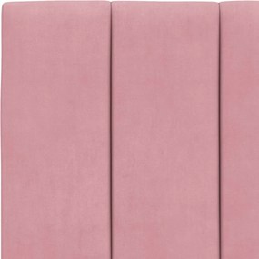 Postel s matrací Hanko růžová 80 x 200 cm samet 3208567